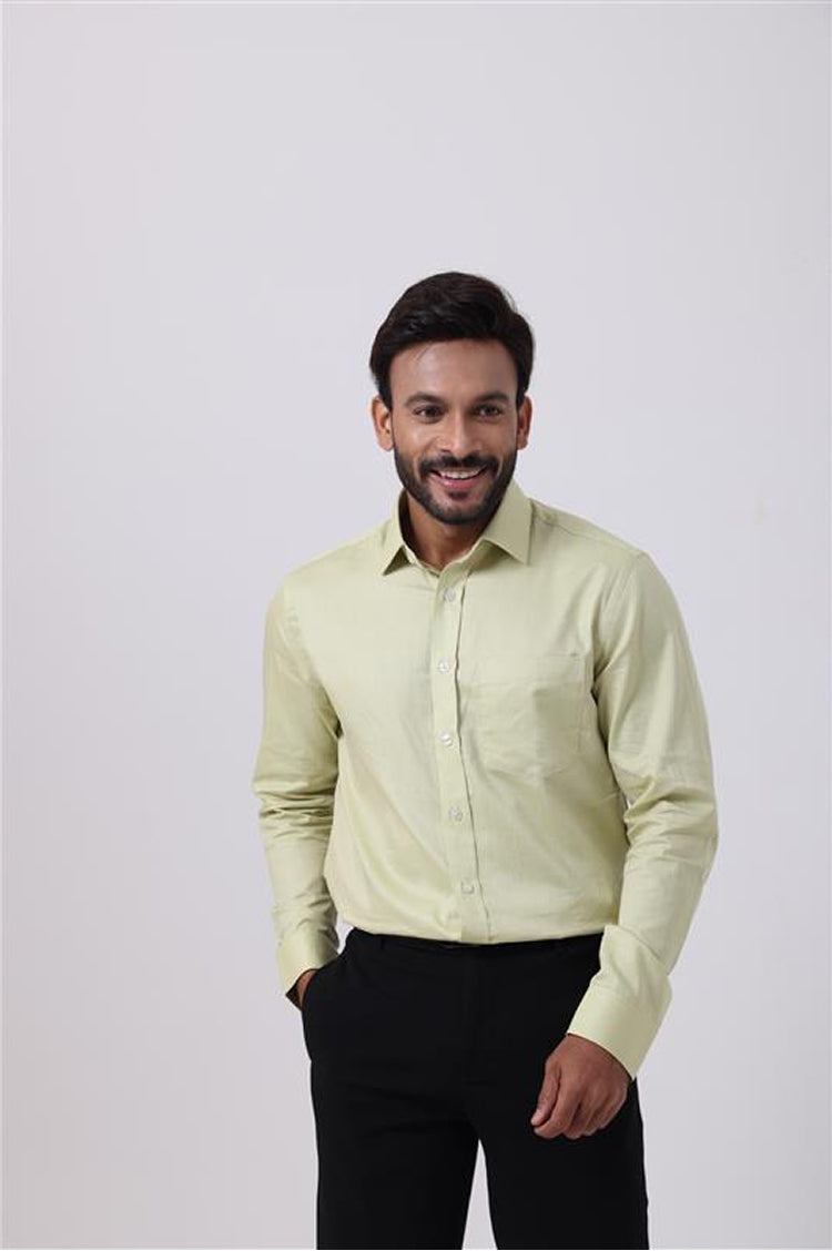 Premium Giza Cotton Bright Green Shirt – TailorsCove
